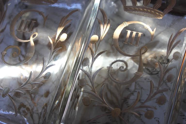 Pair of circa 1800 Swedish Glass Flasks Gilt Decorated for Gustav III ...