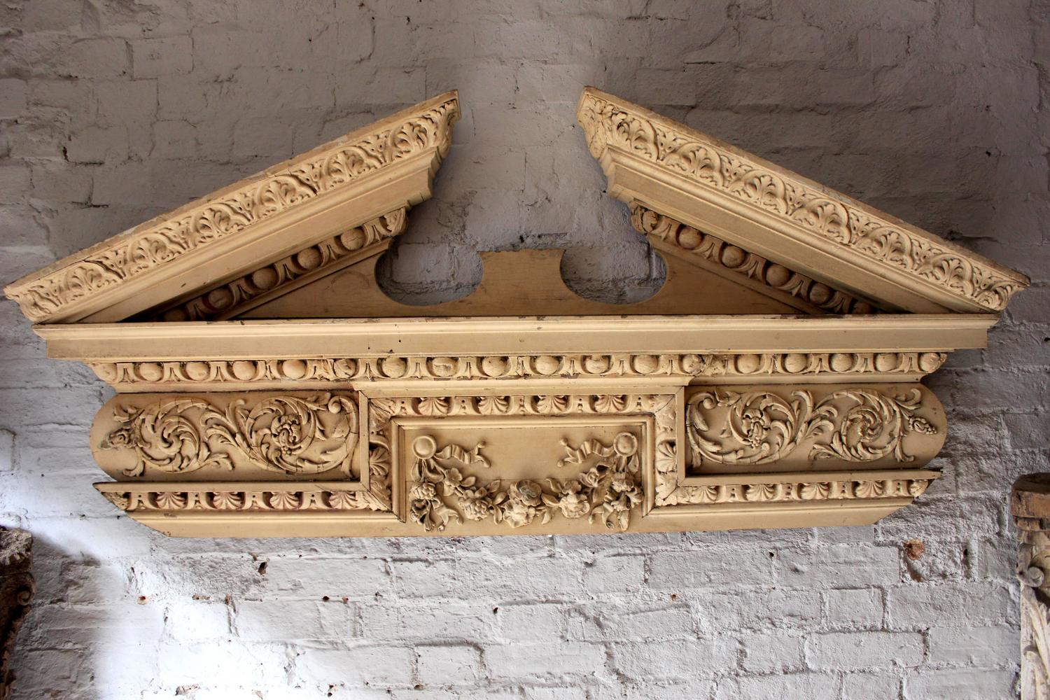 Fine Regency Carved Pine and Gesso Over-Door Broken Pediment, circa ...