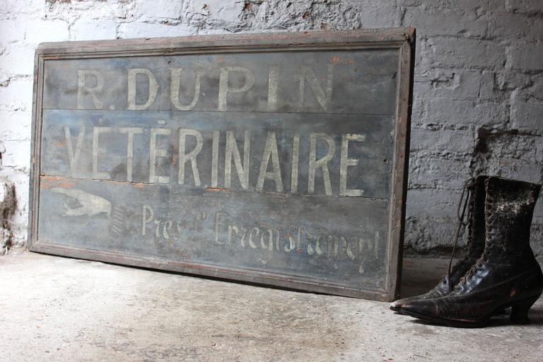 French Painted and Sign Written Veterinary Trade Sign for R.Dupin ...