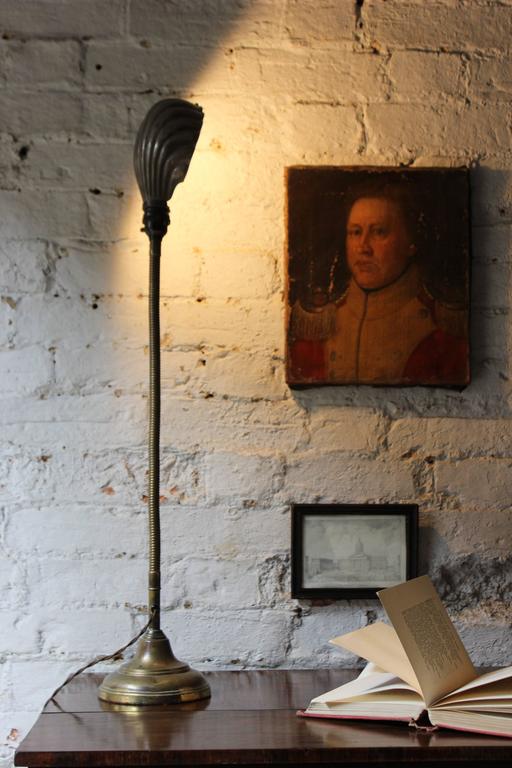 Bakelite and Brass Articulated Scallop Shell Formed Desk Lamp, circa ...