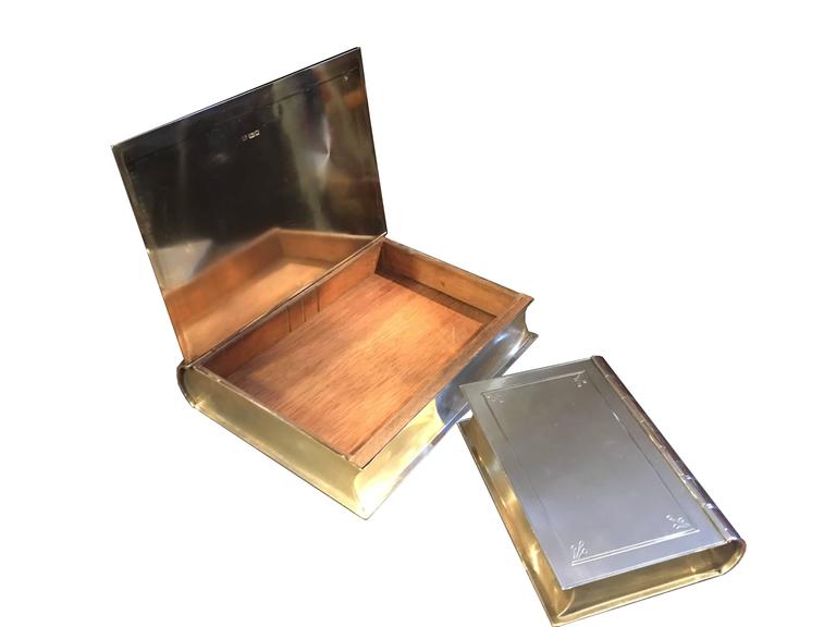Pair of Tiffany and Co. Sterling Silver Book Cigar Boxes For Sale at ...