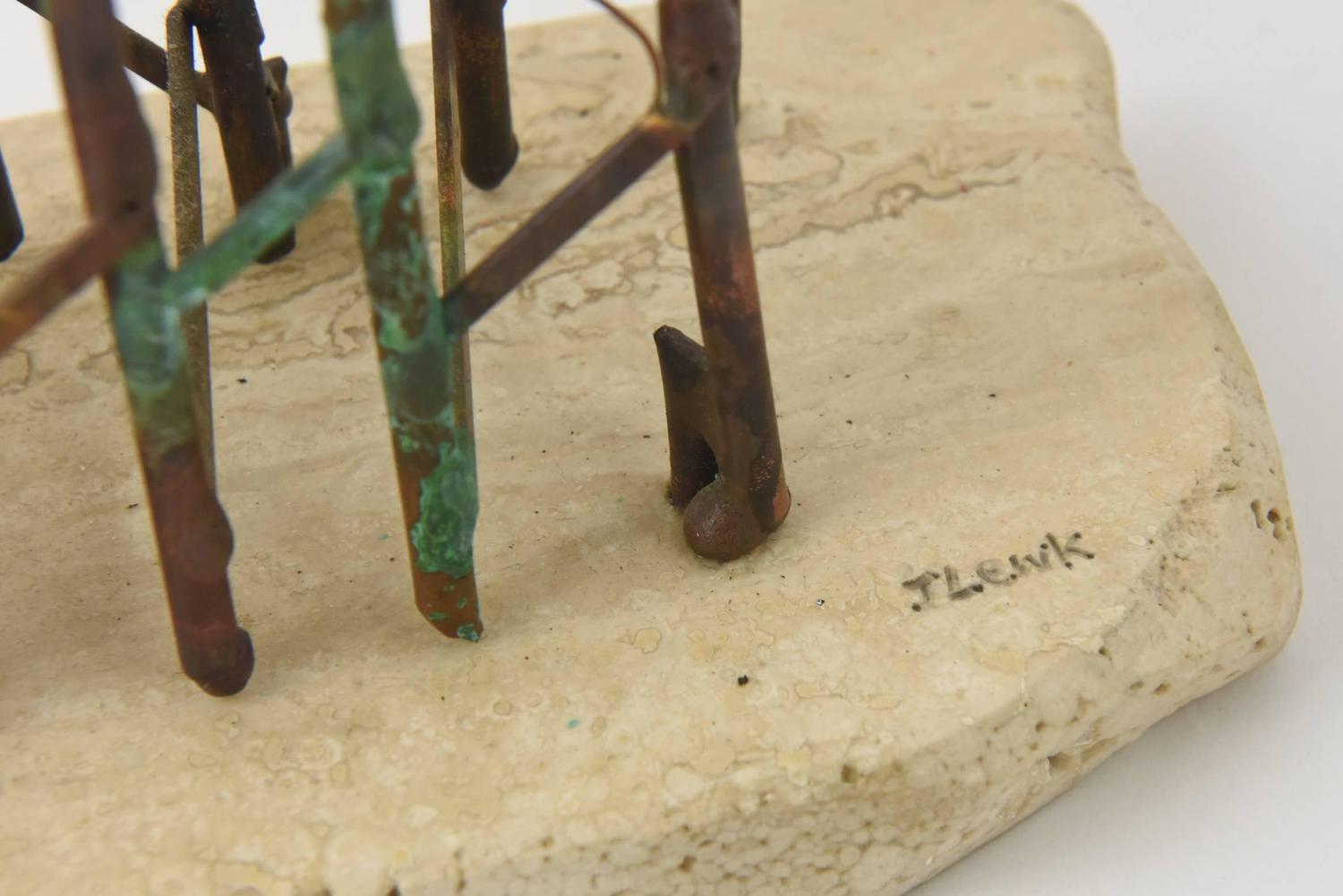 Jim Lewk Fishing Pier Copper Sculpture For Sale at 1stdibs