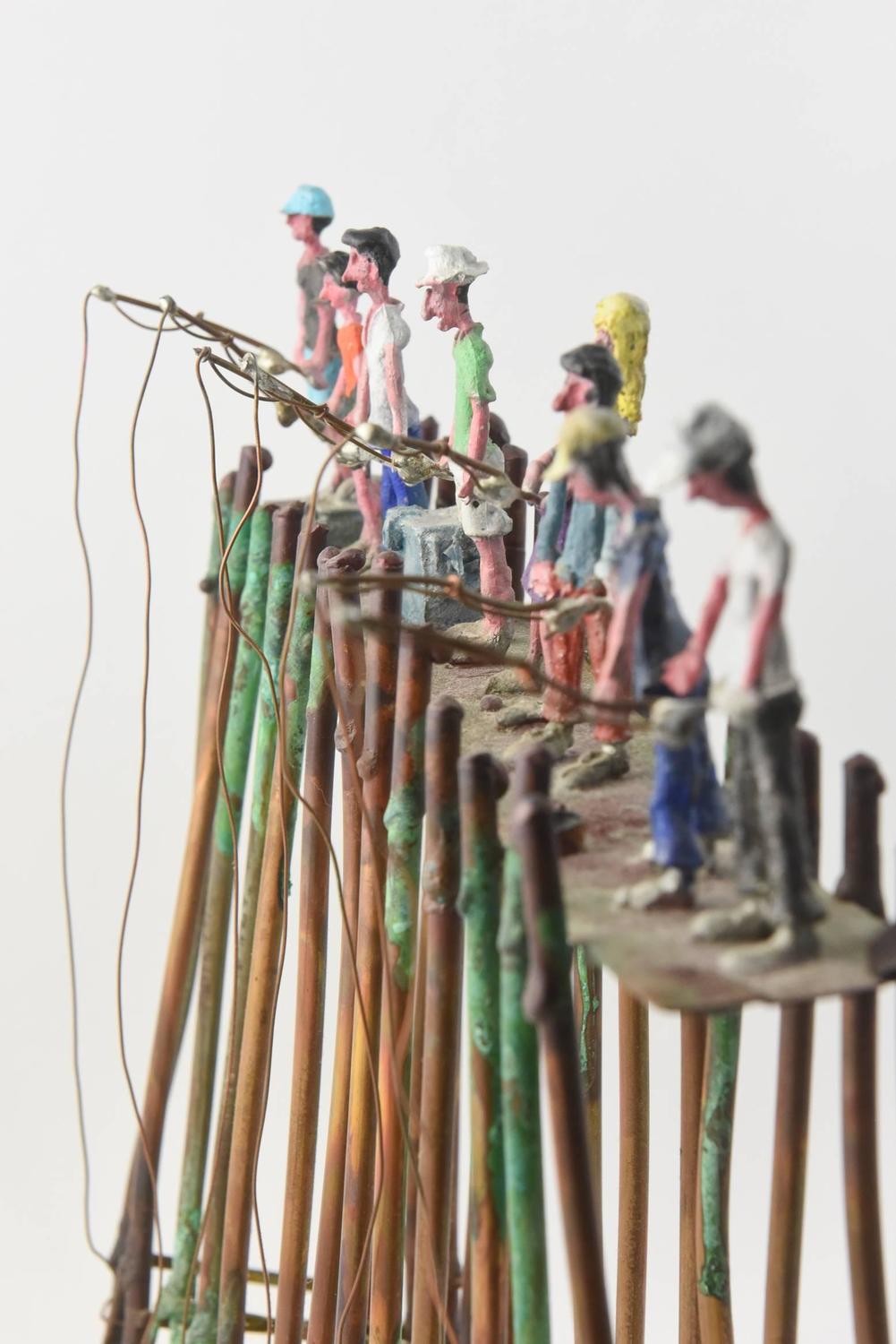 Jim Lewk Fishing Pier Copper Sculpture For Sale at 1stdibs