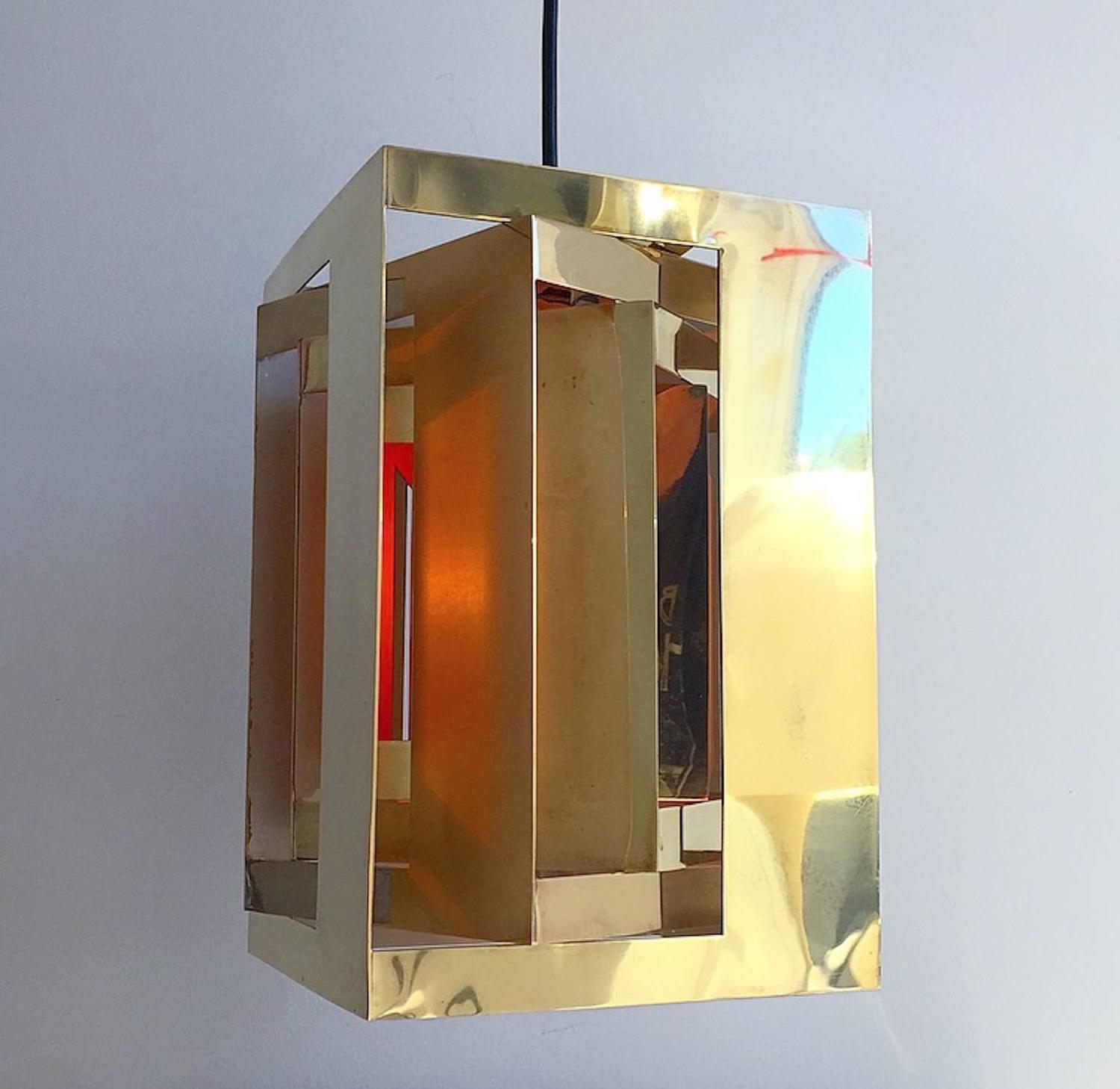Brass Pendant "Kassablanka" by Simon Henningsen for Danish Lyfa For Sale at 1stdibs
