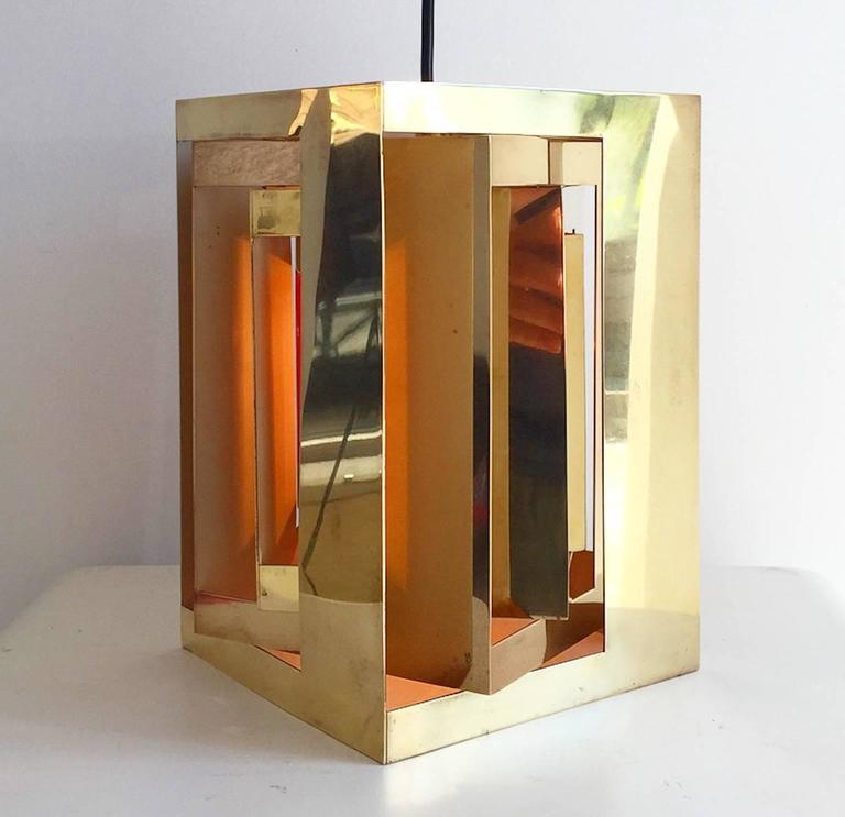 Brass Pendant "Kassablanka" by Simon Henningsen for Danish Lyfa For Sale at 1stDibs