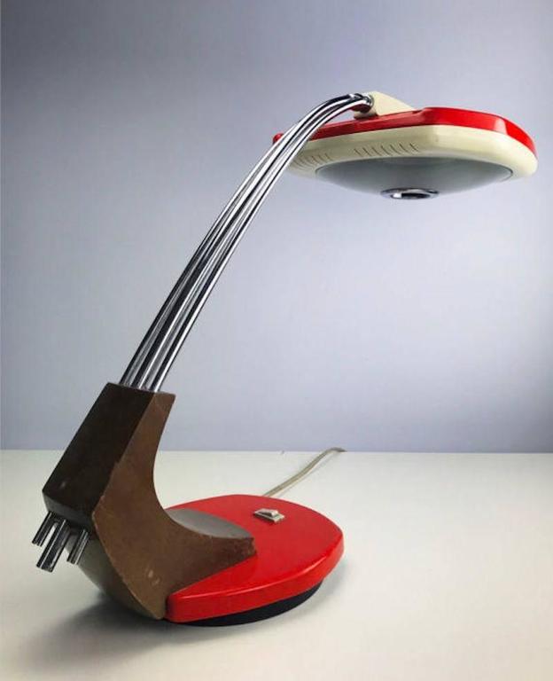 Red Mid-Century Fase Falux Table Lamp from Spain at 1stDibs | fase lamp ...