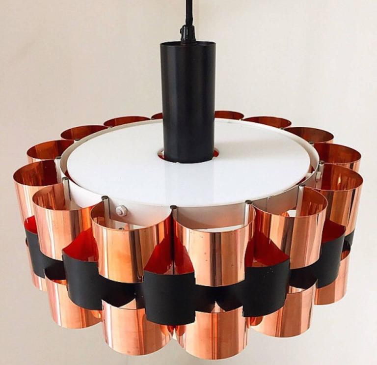 Danish Mid-Century Copper Ceiling Light from Fog and Mørup, Denmark at ...