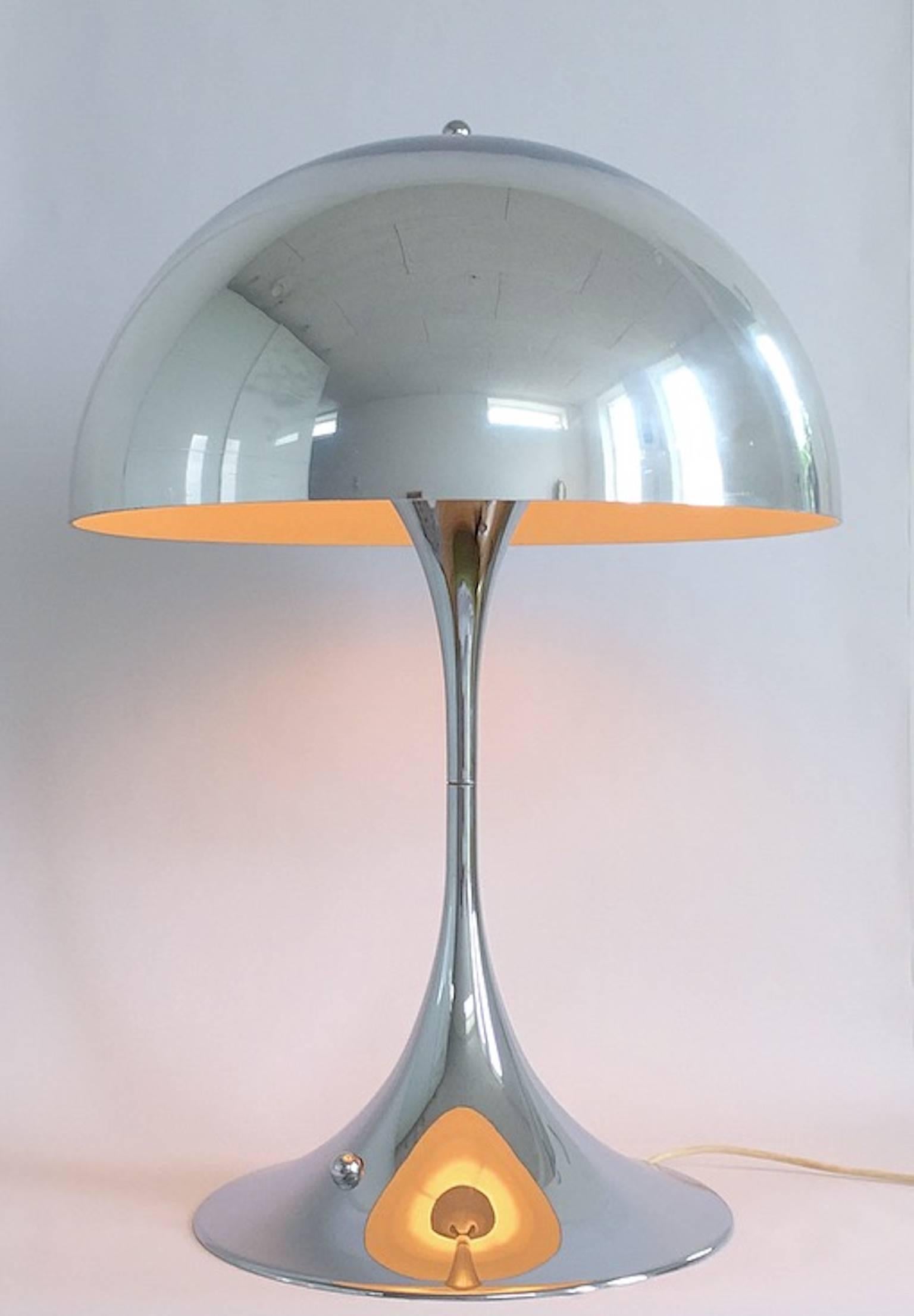 Rare Chrome Table Lamp Panatella Designed by Verner Panton for Louis ...