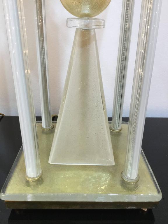 Pair of Italian 'Hour Glass' Lamps in Murano Glass For Sale at 1stDibs