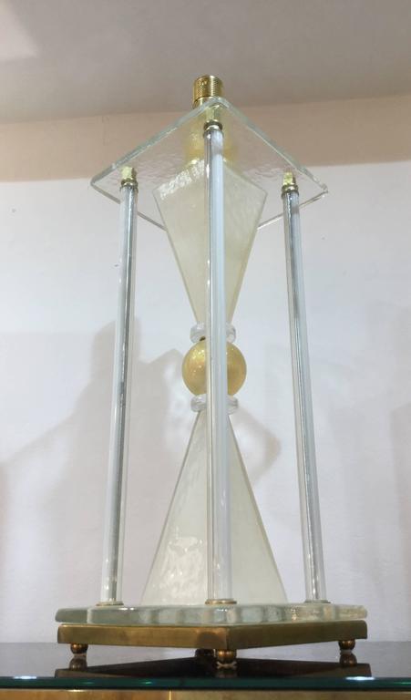 Pair of Italian 'Hour Glass' Lamps in Murano Glass For Sale at 1stDibs