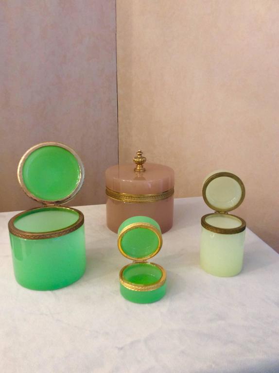 Set of Four Murano Cylinder Glass Boxes by Gino Cenedese, 1950 at 1stDibs