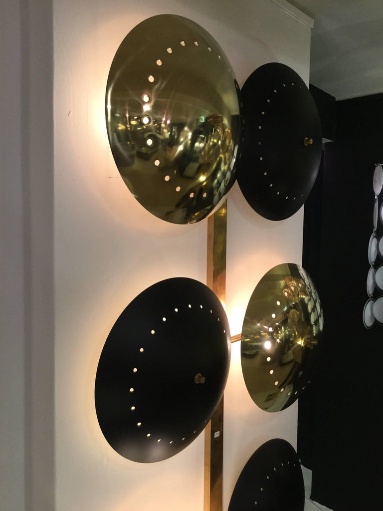 Pair of Italian Modernist Oversized Sculptural Wall Lights, circa 1970 ...