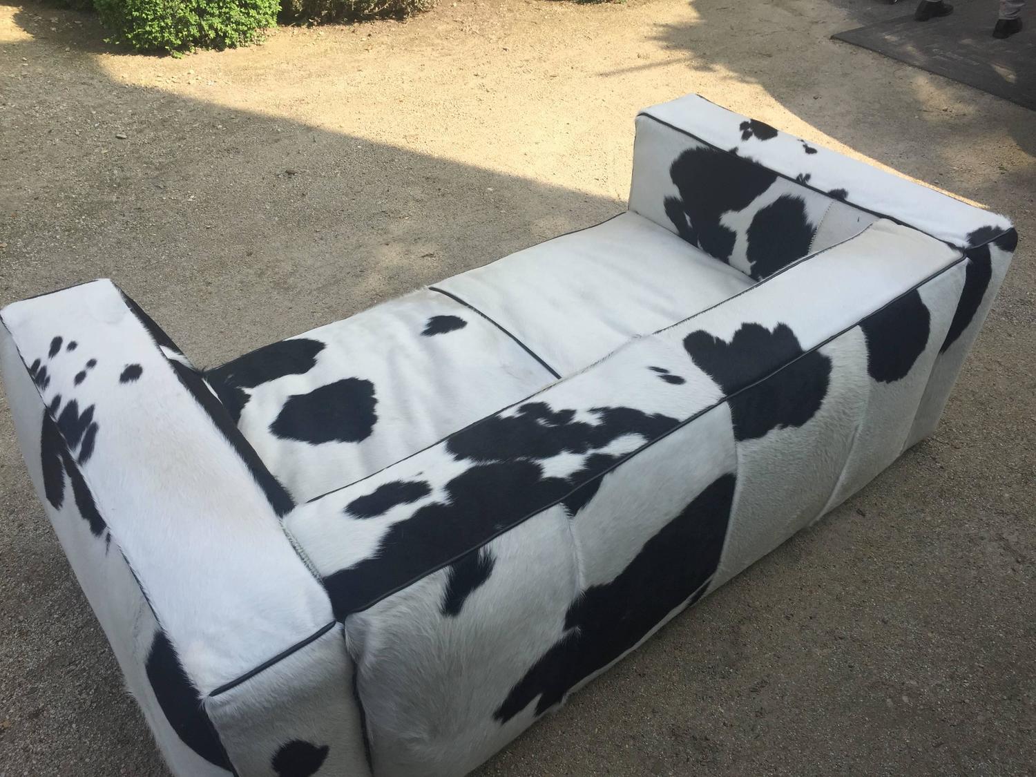 Sofa, Cow Leather For Sale at 1stdibs