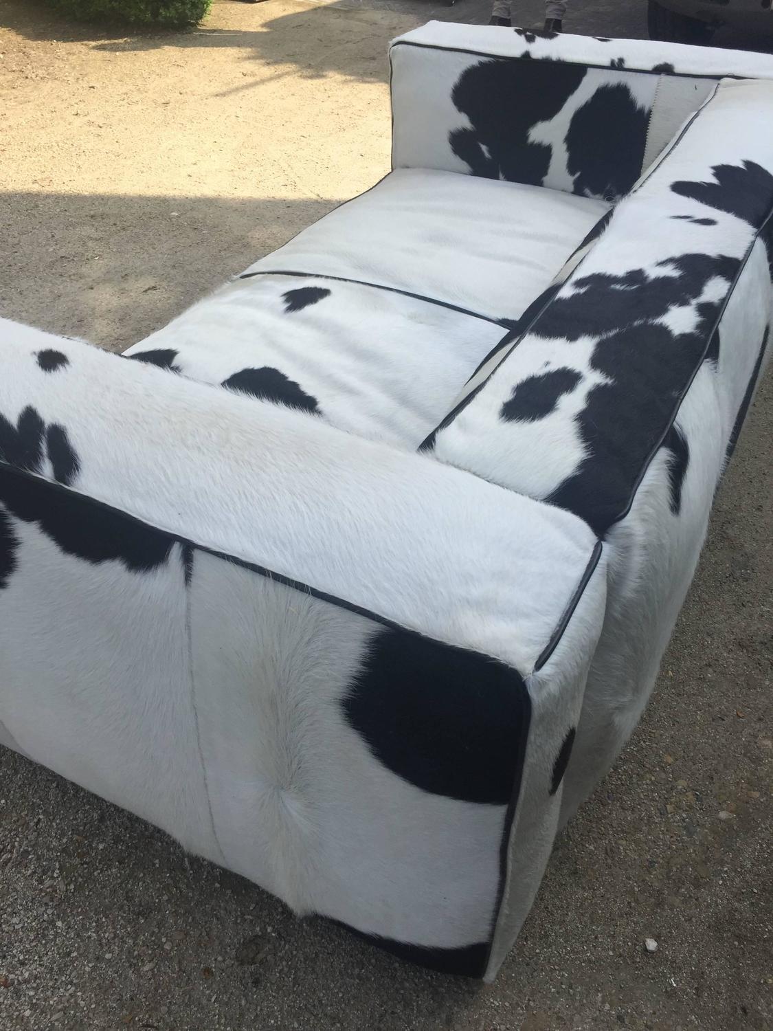 Sofa, Cow Leather For Sale at 1stdibs