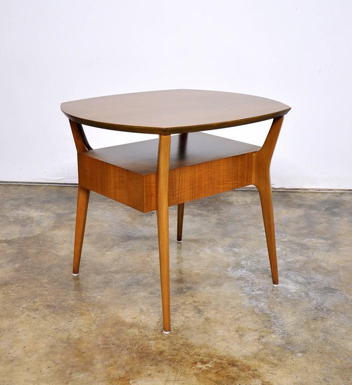 Gio Ponti for Singer and Sons Walnut Side Table at 1stDibs