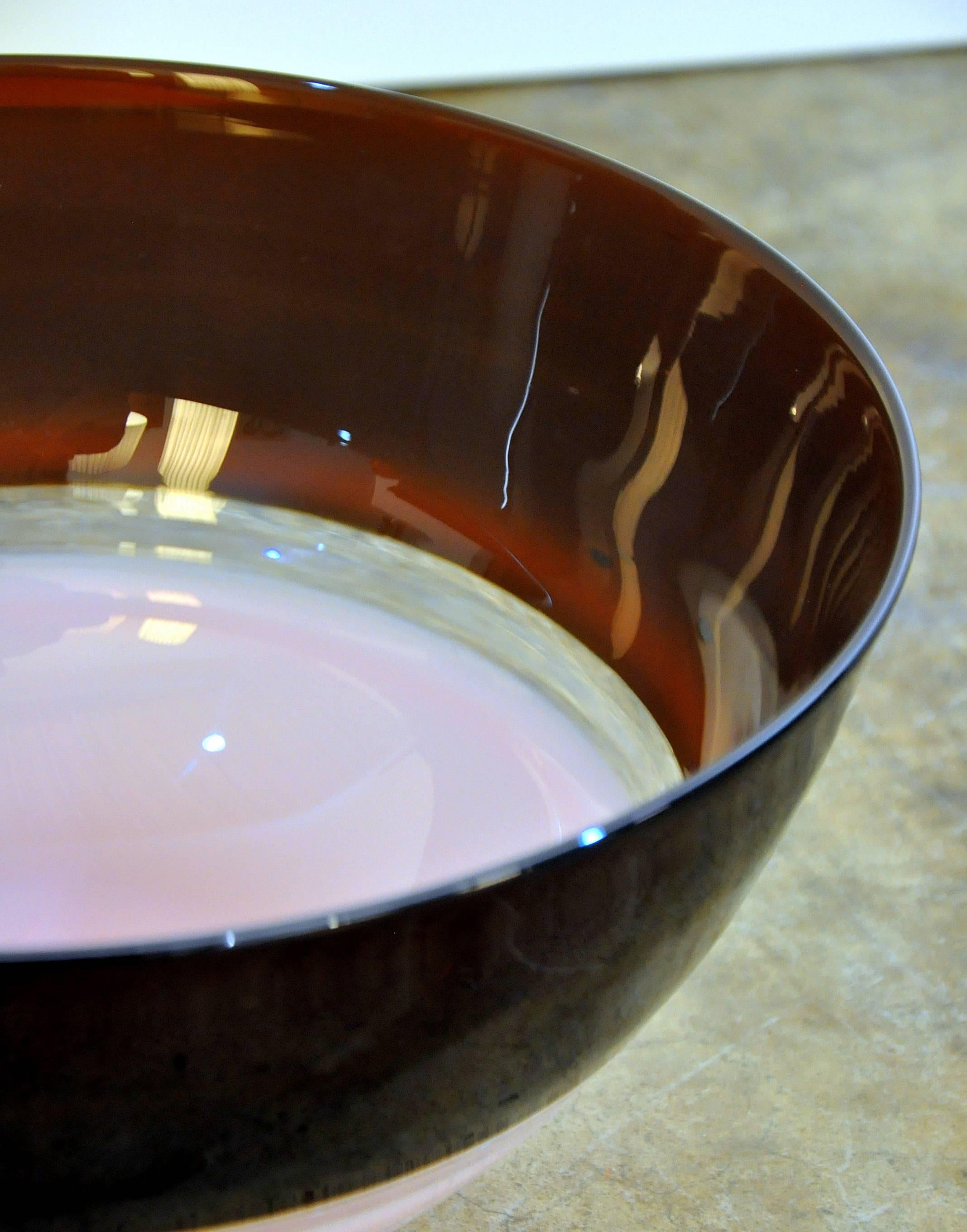 Sonja Blomdahl Incalmo Art Glass Bowl, USA, circa 1983 at 1stDibs