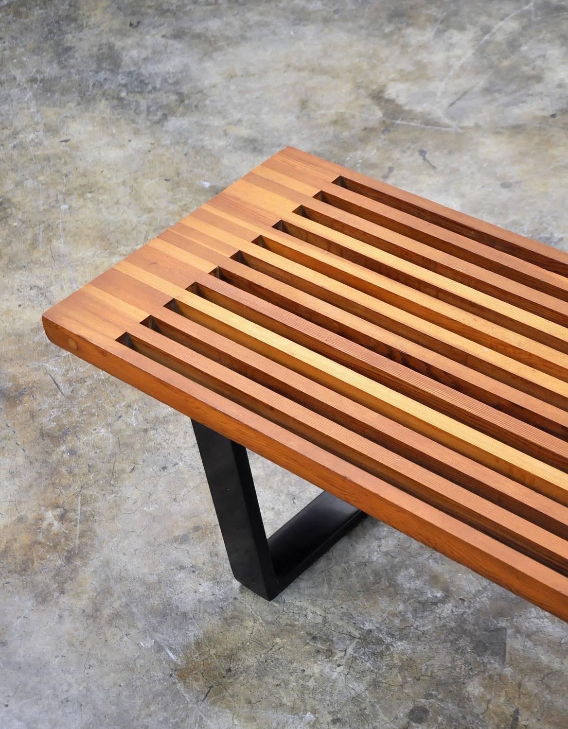 Mid-Century Modern George Nelson Style Slat Bench at 1stdibs