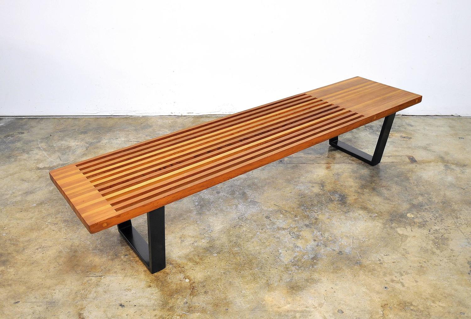 Mid-Century Modern George Nelson Style Slat Bench at 1stdibs