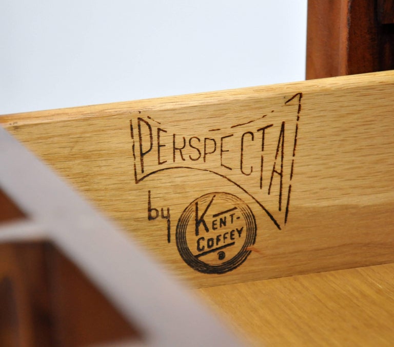 Pair of Kent Coffey Perspecta Walnut and Rosewood Nightstands at 1stDibs