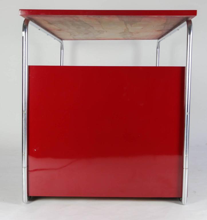 1940s Bauhaus Steel Tube Desk Purple Red For Sale at 1stDibs