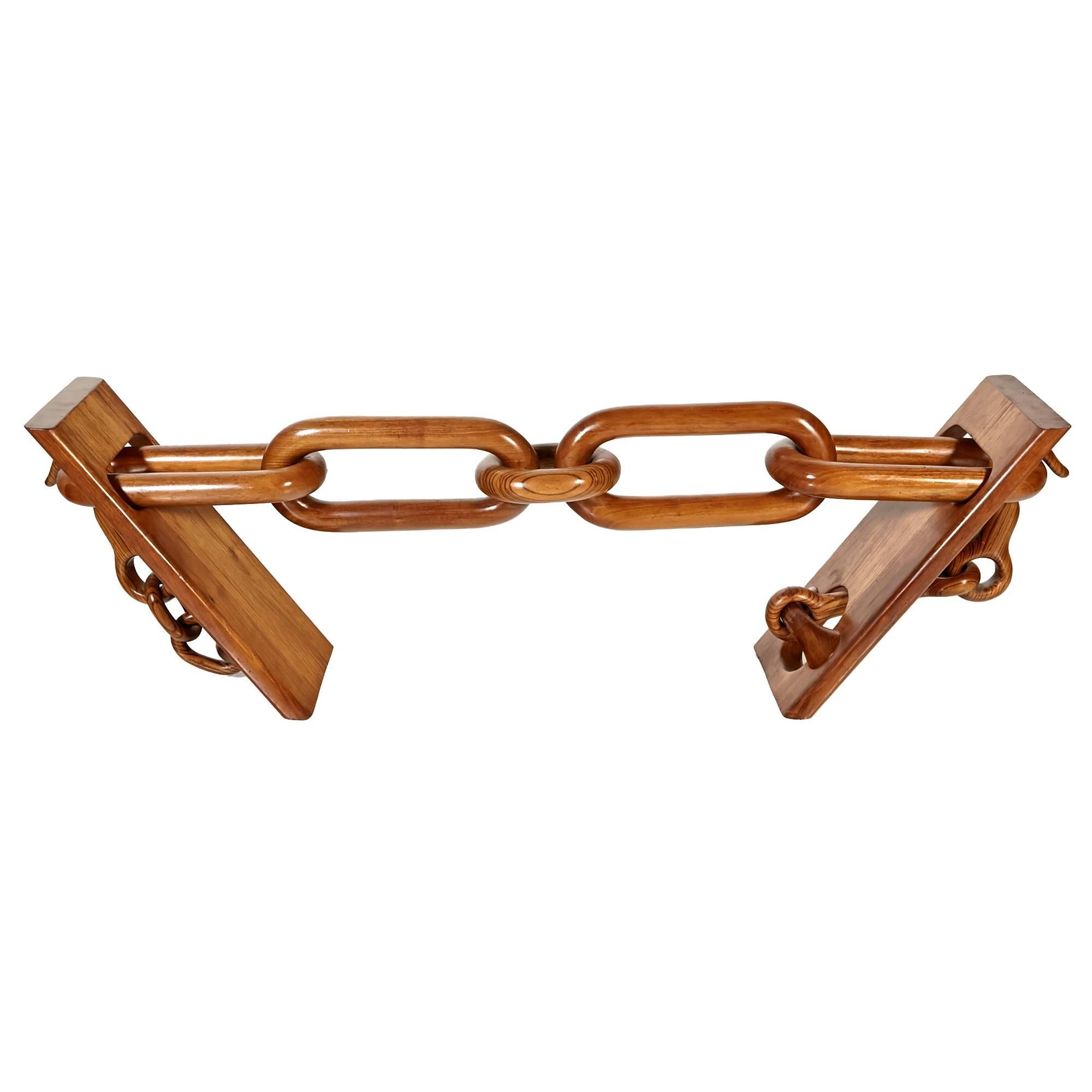 Mid-Century Hand-Carved Chain Link Table Base at 1stDibs