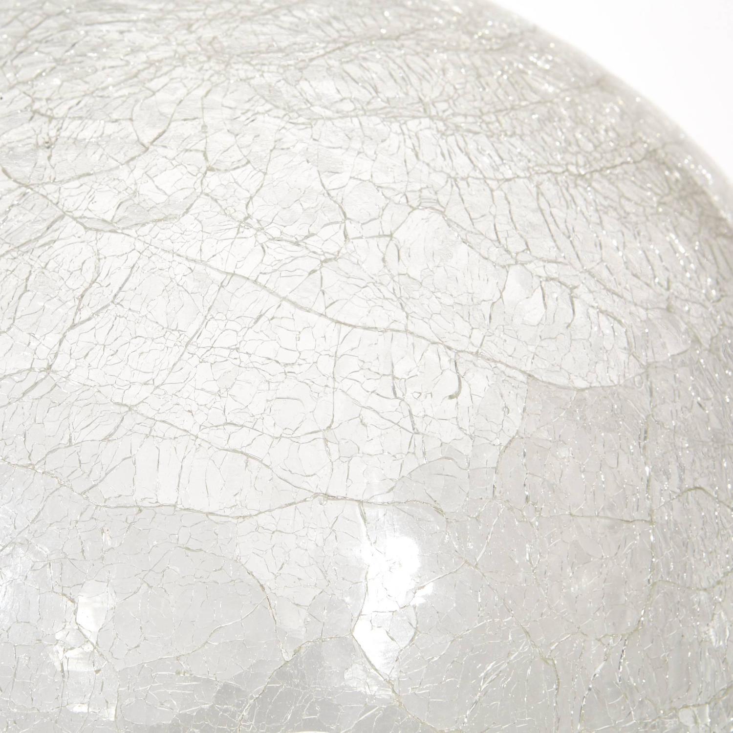 Vintage Pair of Crackle Glass Orb Shade and Chrome Base Lamps, 1960s ...