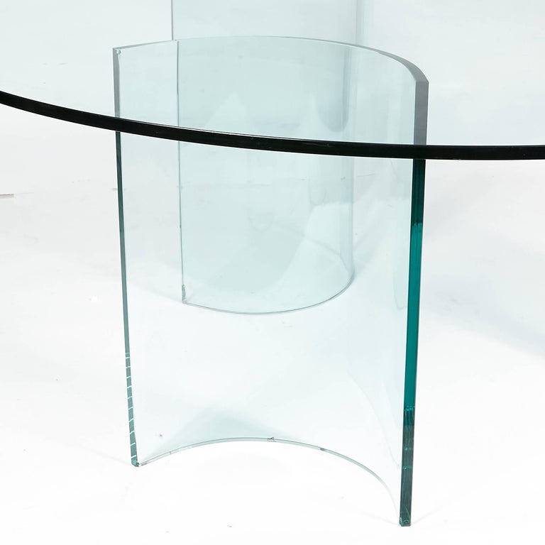 Round Large Glass Dining Table, Attributed to Pace Collection For Sale ...