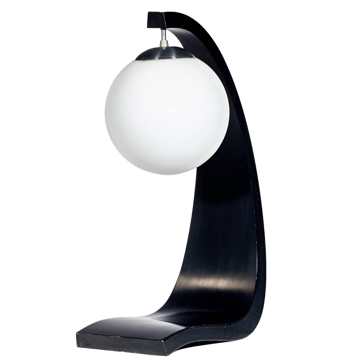 1960s Modeline Black Lacquered Table Lamp For Sale at 1stdibs