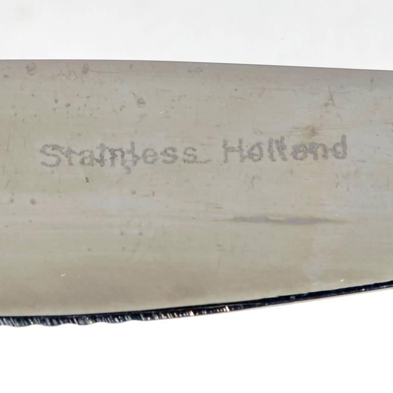 Holland Stainless Steel and Teak Handled Flatware, 46 Pcs at 1stDibs