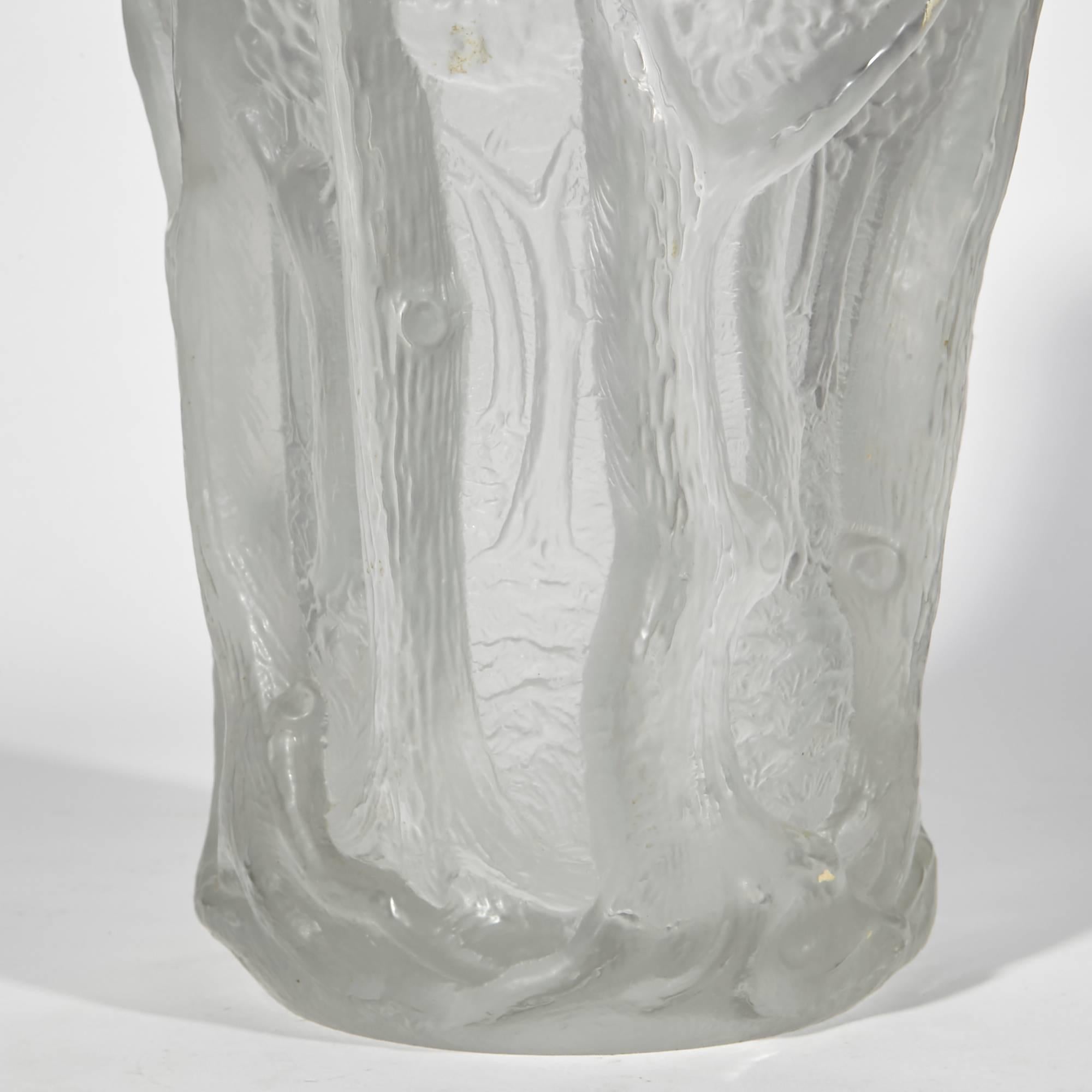 Czechoslovakian Josef Inwald Barolac Art Deco Frosted Glass Forest Vase ...