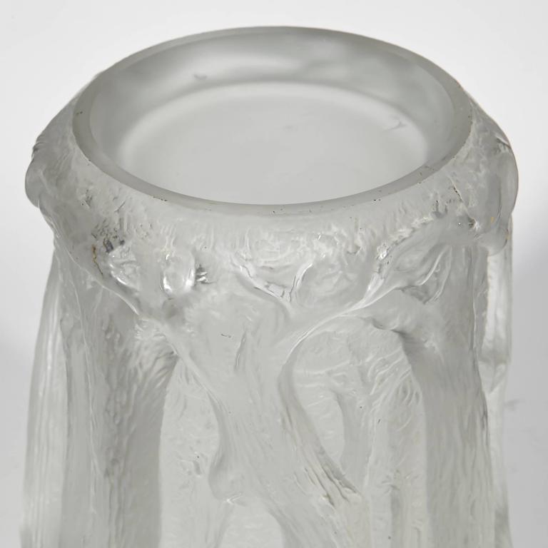 Czechoslovakian Josef Inwald Barolac Art Deco Frosted Glass Forest Vase ...