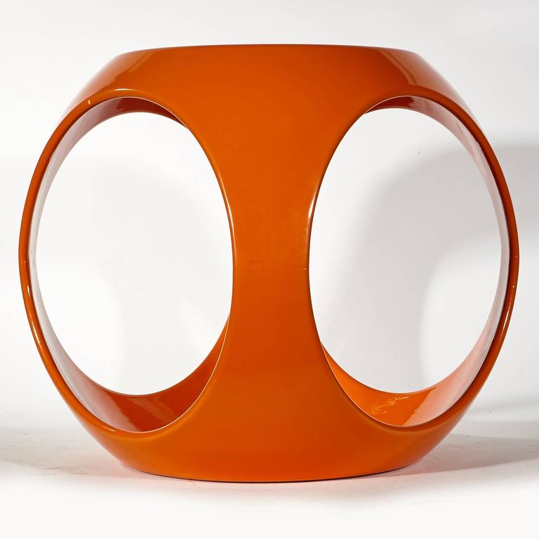 Vintage Orange Fiberglass Side Table For Sale at 1stDibs | orange side ...