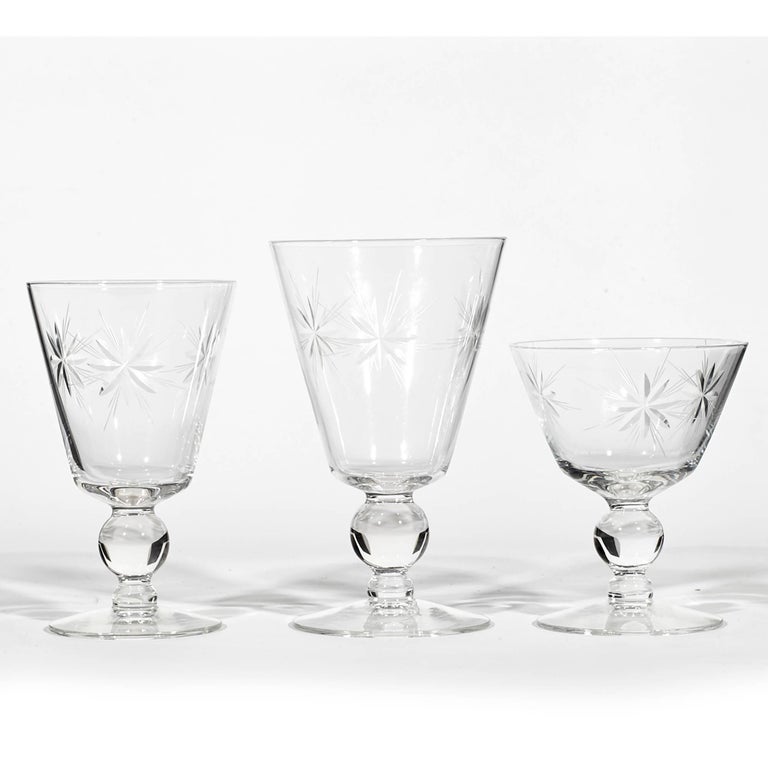 1950s Cambridge Glass Co "Star" Beverage Set of 19 Pieces For Sale at ...