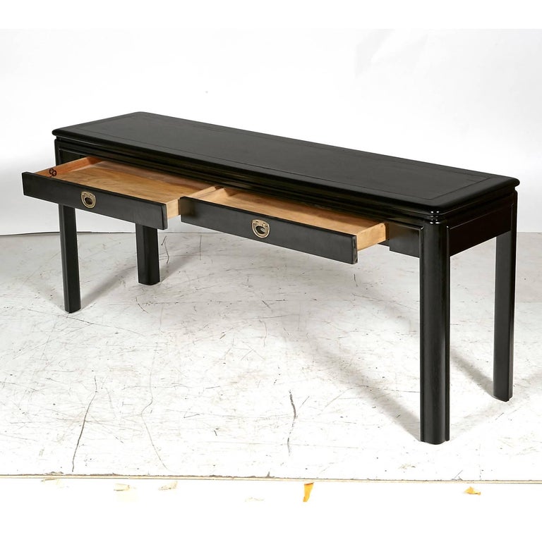 Ebonized Drexel Passage Console Table For Sale at 1stDibs