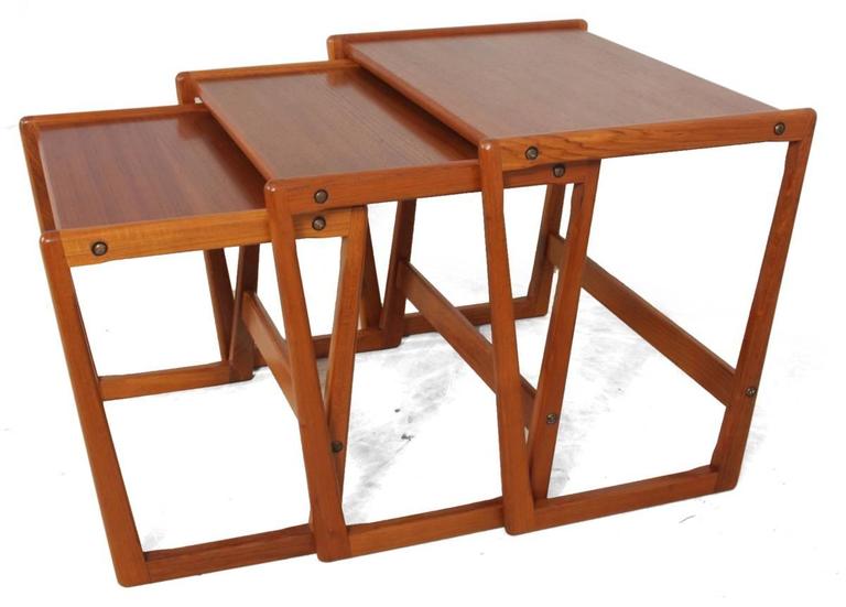 Georg Jensen Teak Kubus Nesting Tables, Denmark, circa 1960 at 1stDibs