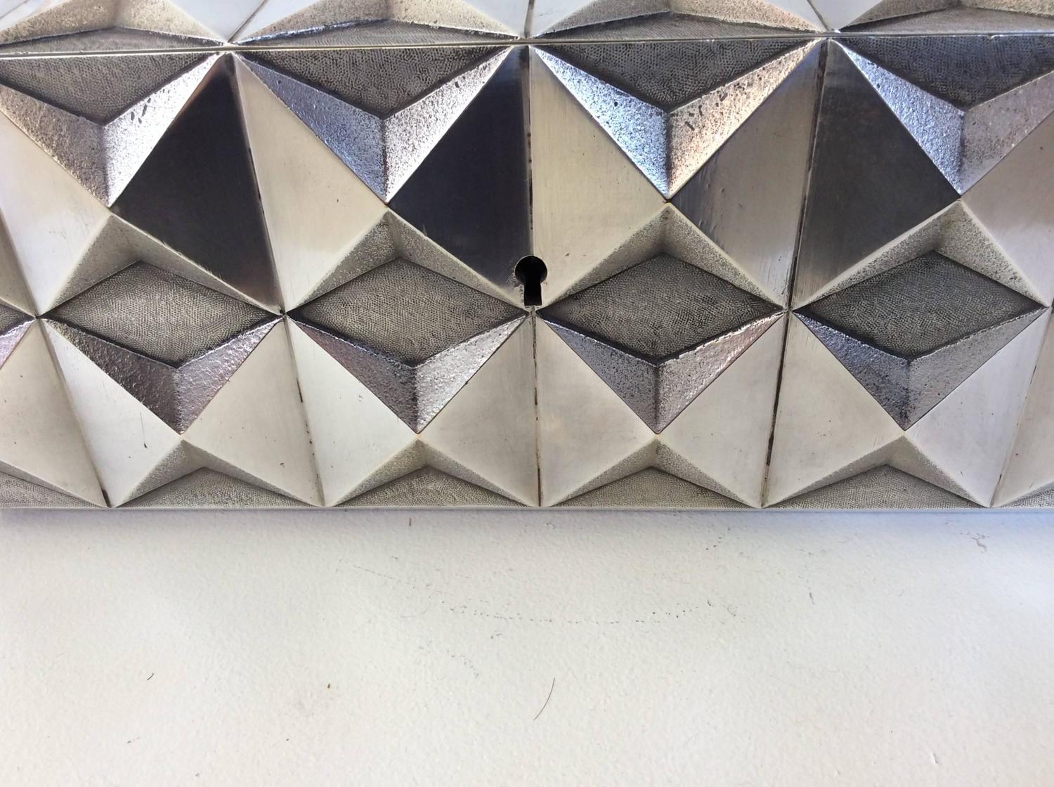 Precious Diamond Point Silver Plated Metal Box, 1970s, France For Sale ...