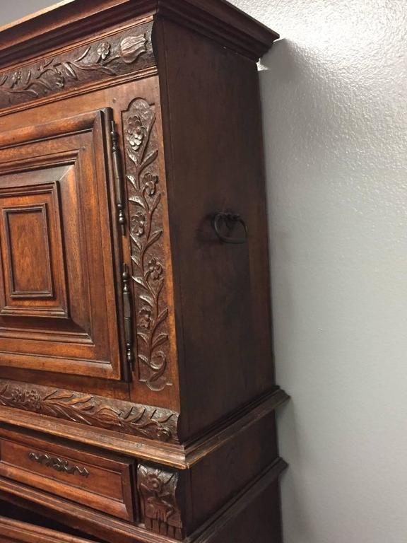 Louis XIII Oak Buffet a Deux Corps, Late 17th Century For Sale at 1stDibs