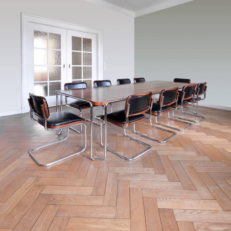 Modernist Ultra-Thin Tubular-Steel Table by GMD Berlin, Customisable ...