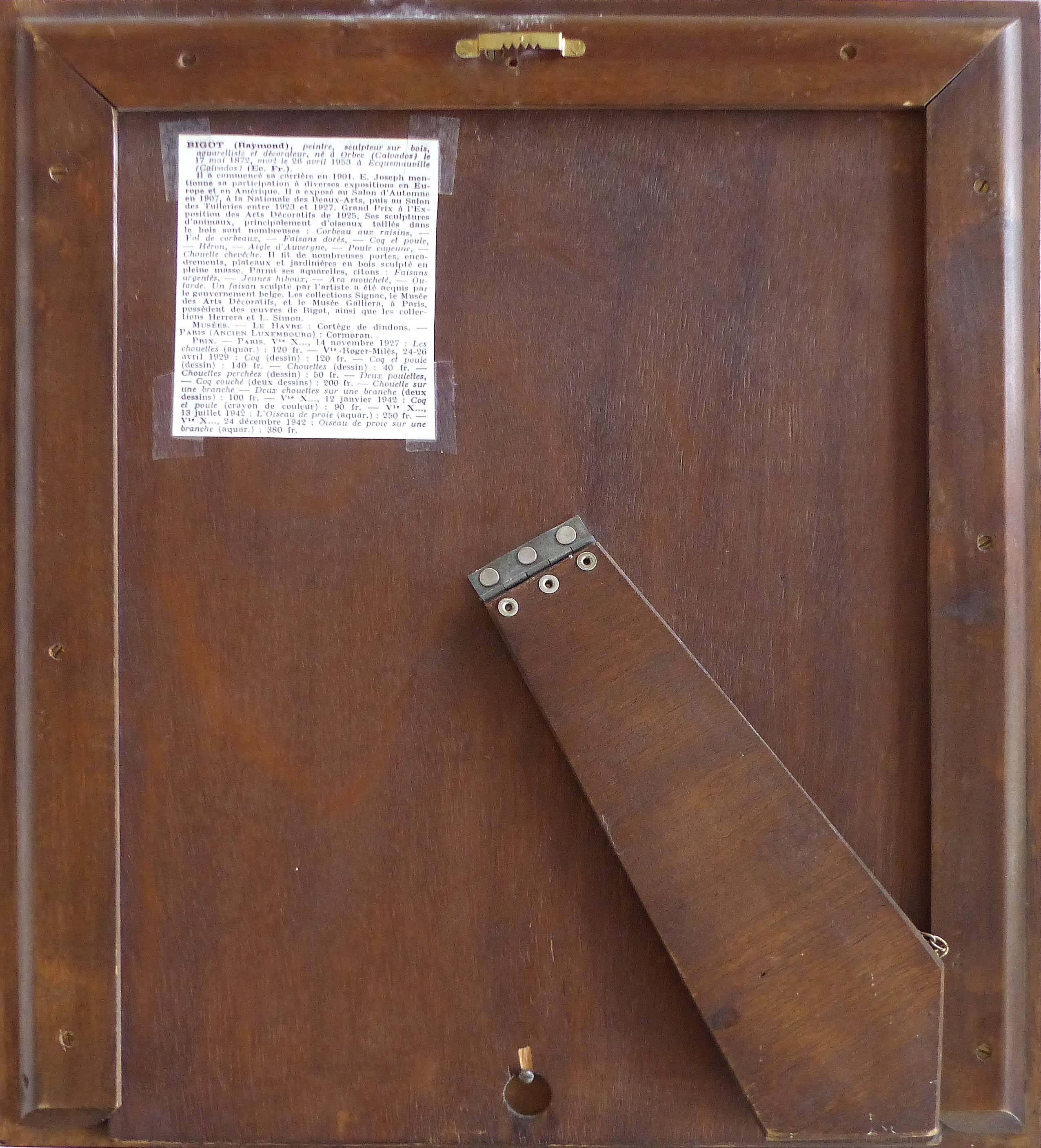 Mid-20th Century French Eagle Watercolor by Raymond Bigot at 1stDibs