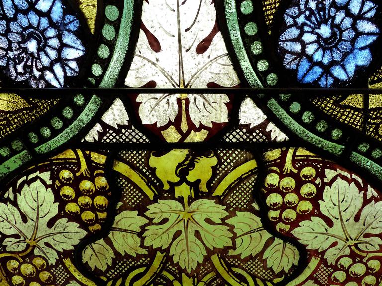 19th Century Painted Stained Glass Panel by Emil Frei Sr. at 1stDibs