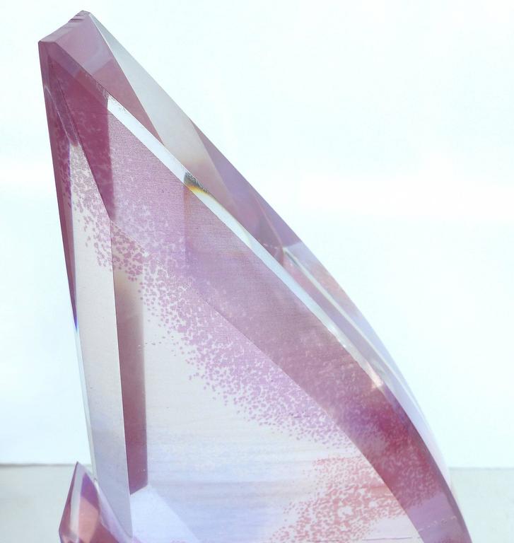 Custom-Made Lucite Sculpture with Infused Color For Sale at 1stDibs
