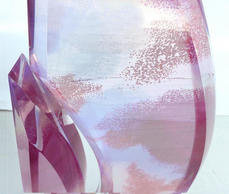 Custom-Made Lucite Sculpture with Infused Color For Sale at 1stDibs