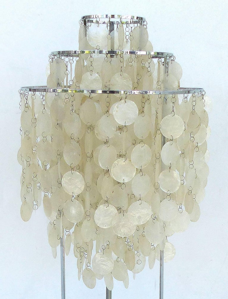 Signed Verner Panton Fun 1STM Capiz Shell Floor Lamp at 1stDibs