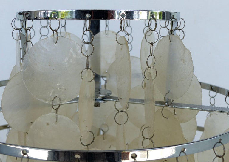 Signed Verner Panton Fun 1STM Capiz Shell Floor Lamp at 1stDibs