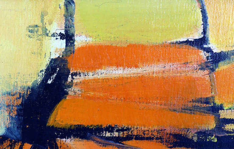 Mid-Century Modern Abstract Oil Painting Signed Ferrari For Sale at 1stDibs