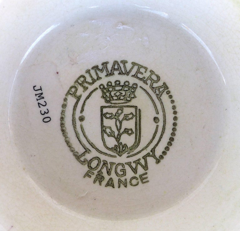 Longwy Primavera Art Deco Footed Bowl For Sale at 1stDibs