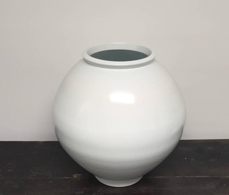 Pair of Large Contemporary Porcelain Moon Jars at 1stDibs