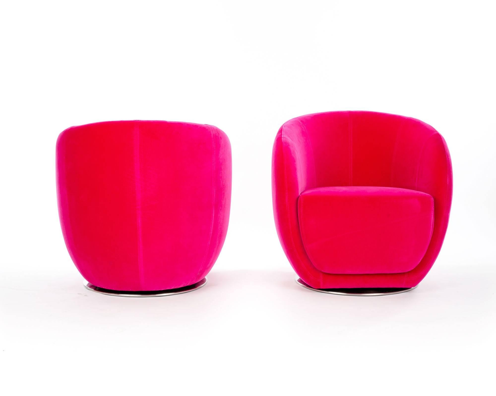 Mid-Century Style Fuchsia Swivel Chairs For Sale at 1stDibs | fushia ...
