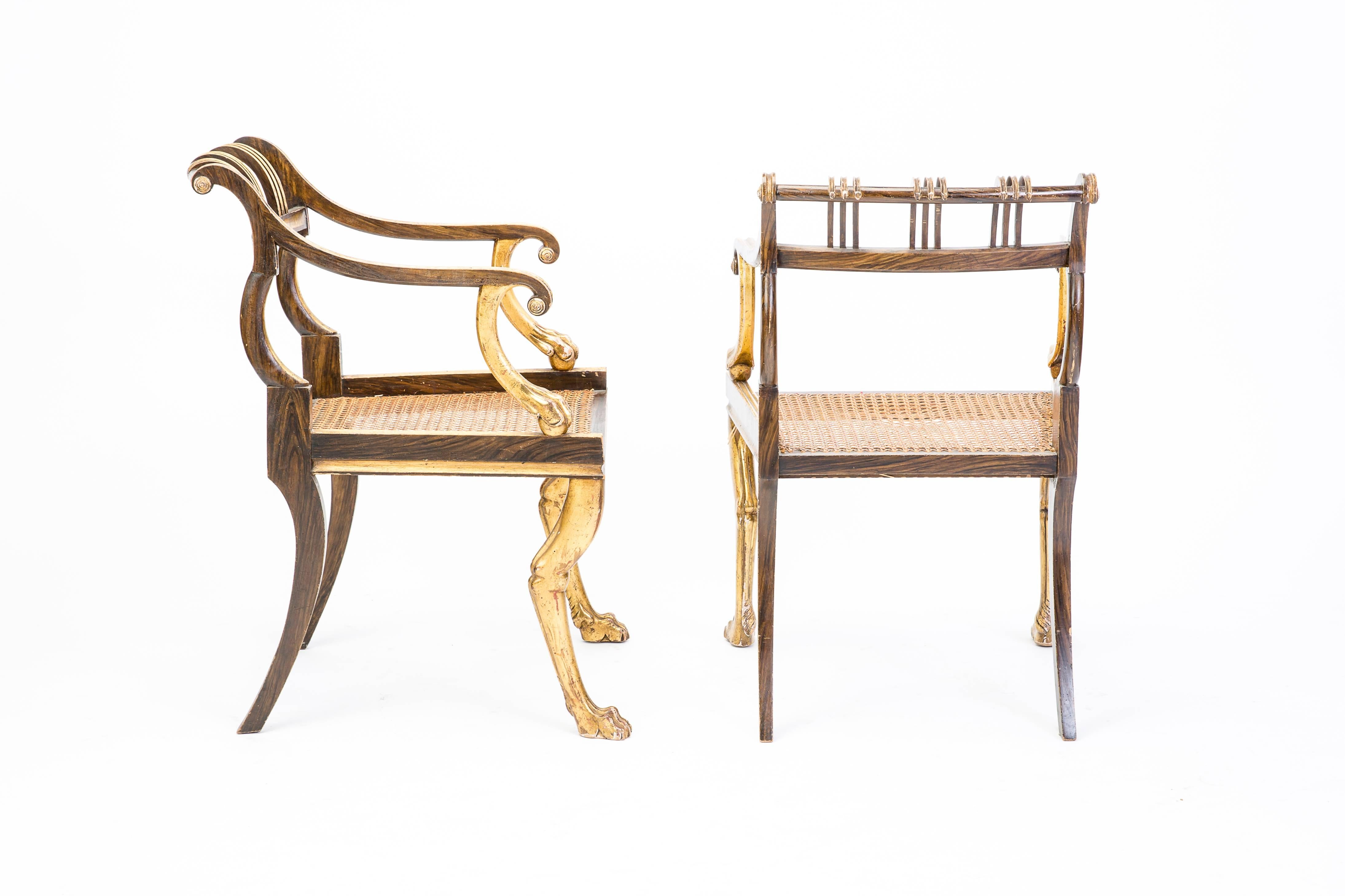 Pair of Early 19th Century Regency Style Chairs at 1stDibs