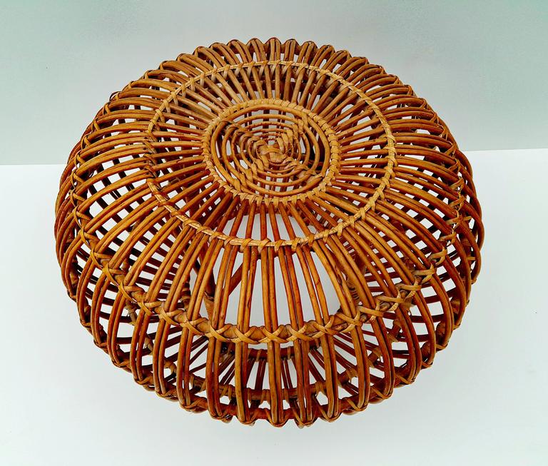 Rattan Pouf or Ottoman by Franco Albini for V. Bonacina, Italy, circa ...